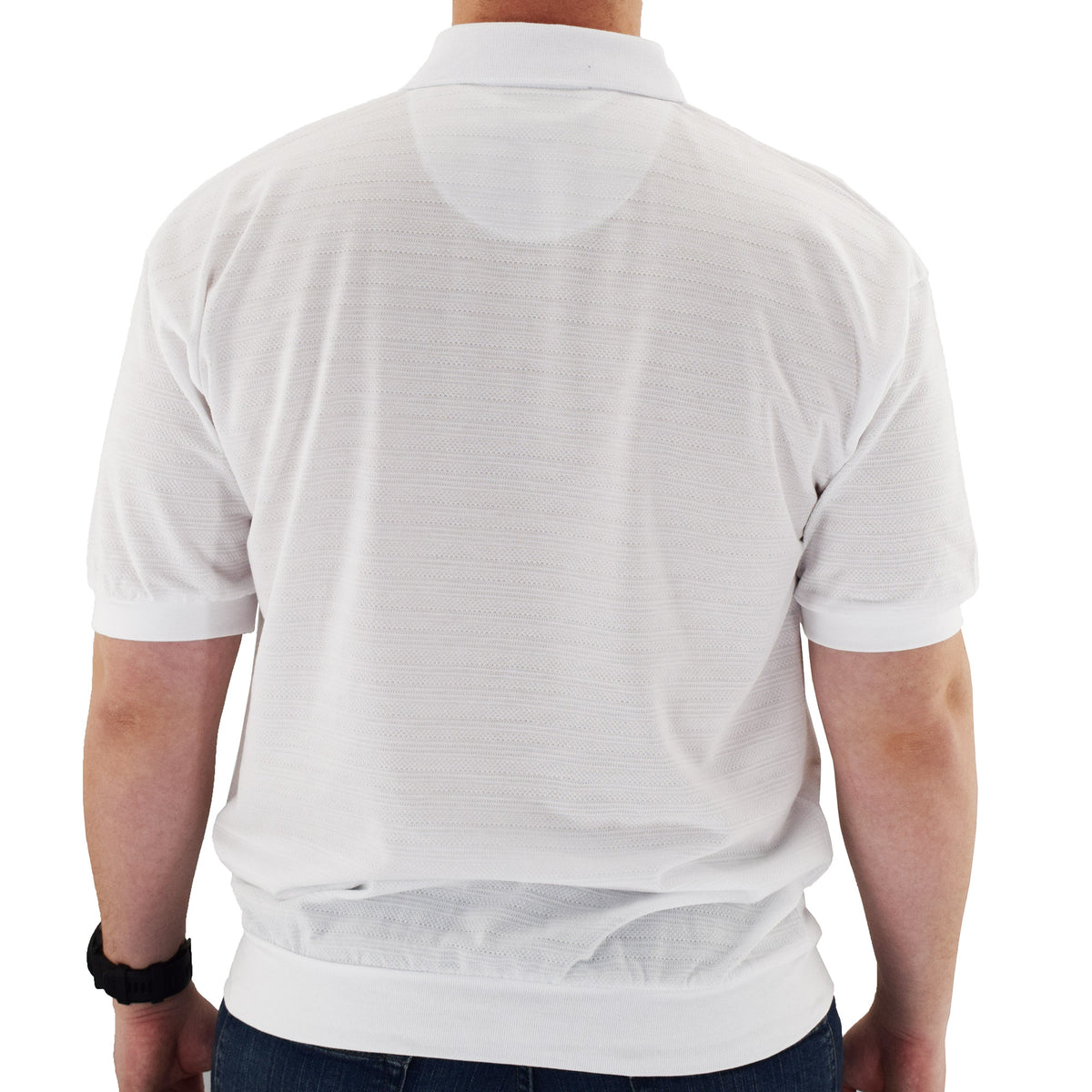 This Safe Harbor Solid Pique Banded Bottom Shirt is made of 60% Cotton ...