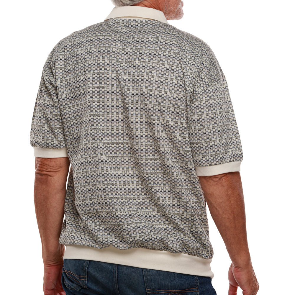 Classics by Palmland Jacquard Short Sleeve Banded Bottom Shirt - Natur ...
