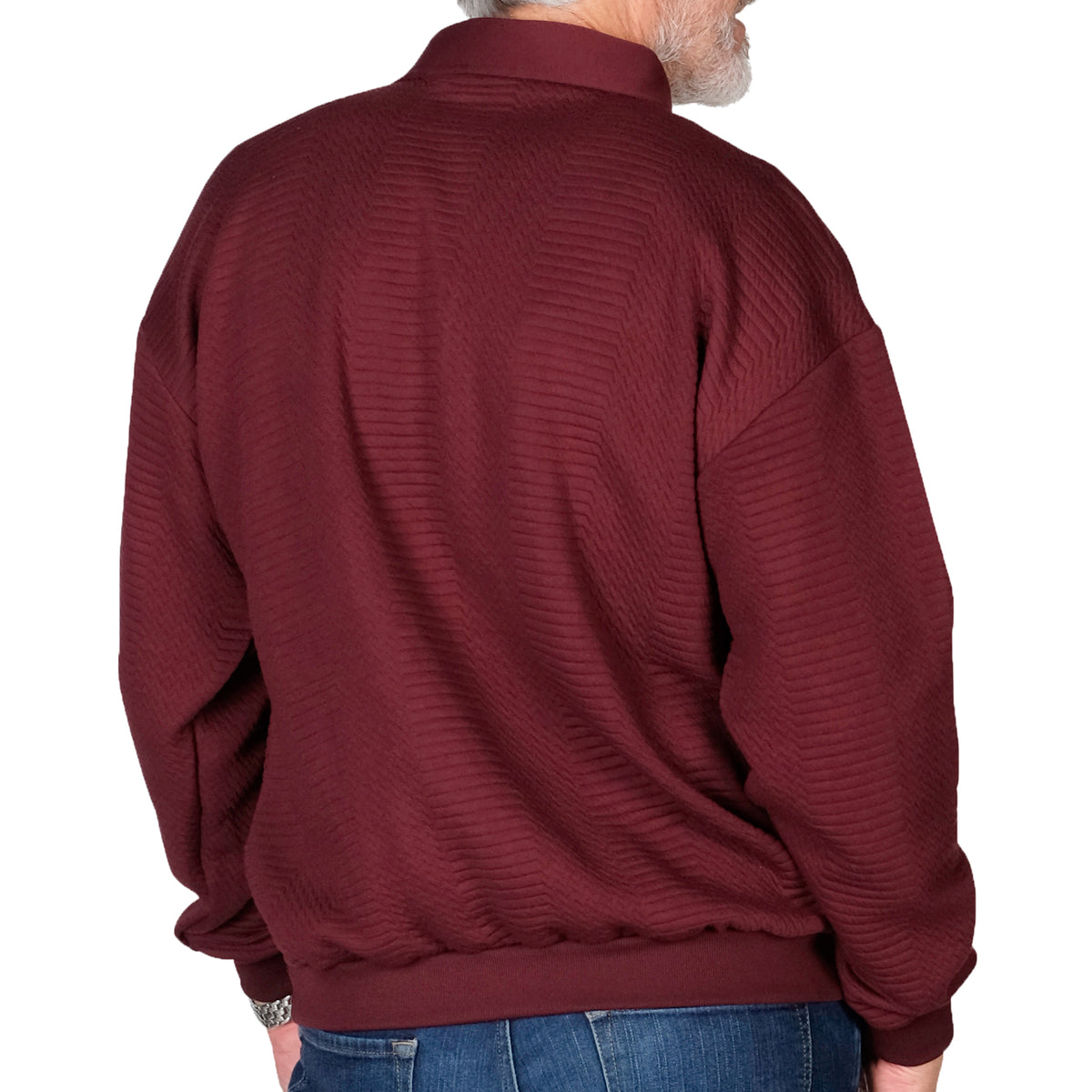 Long Sleeve Banded Bottom Shirt - 6094-950 - Burgundy - Big and Tall ...